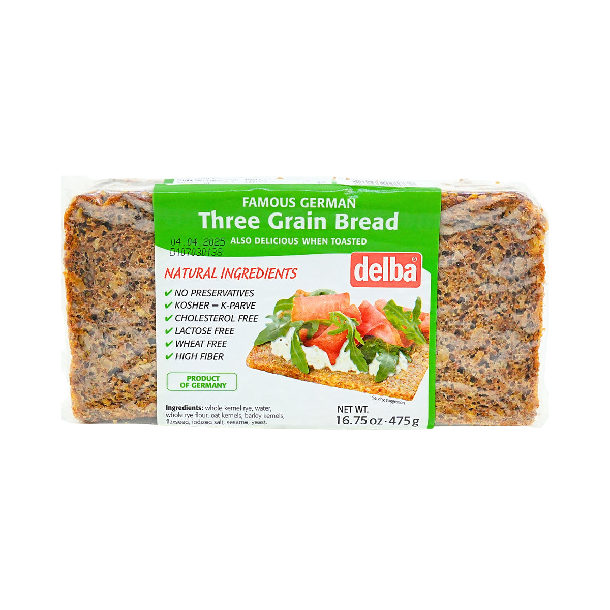 Delba Three Grain Bread 16oz – Peters Gourmet Market