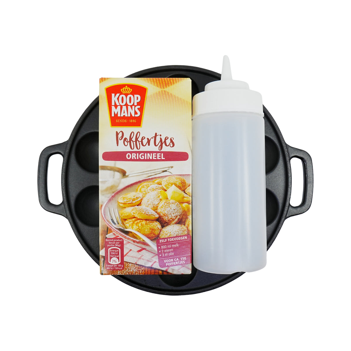 Koopmans Poffertjes Making Kit with Cast Iron Poffertjes Pan , Batter ...